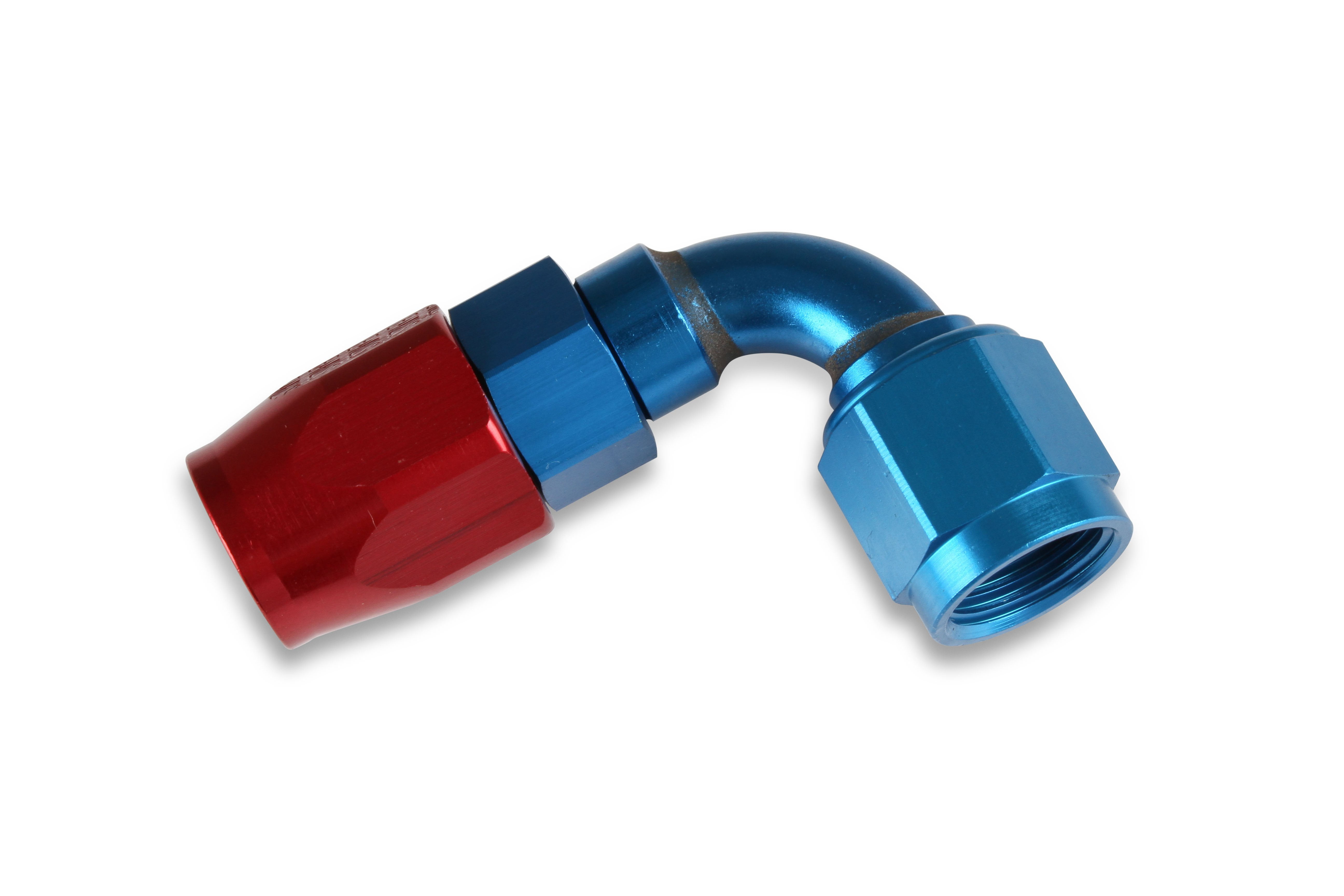 Earl's 90 Degree Swivel-Seal® Hose End -12 AN - Red/Blue - Clamshell ...