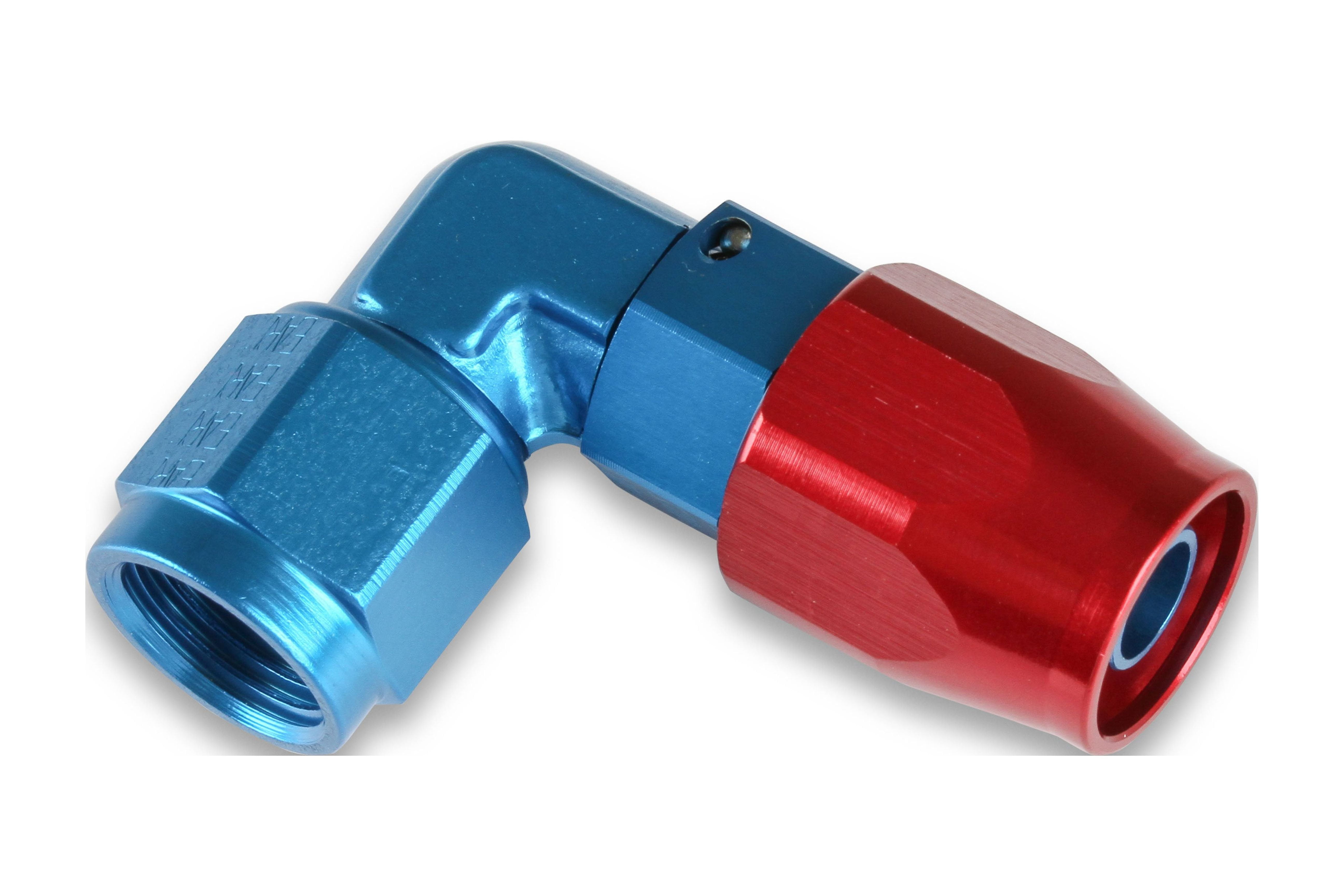 Earl's 90 Degree Swivel-Seal® Hose End -8 AN - Red/Blue - Clamshell ...