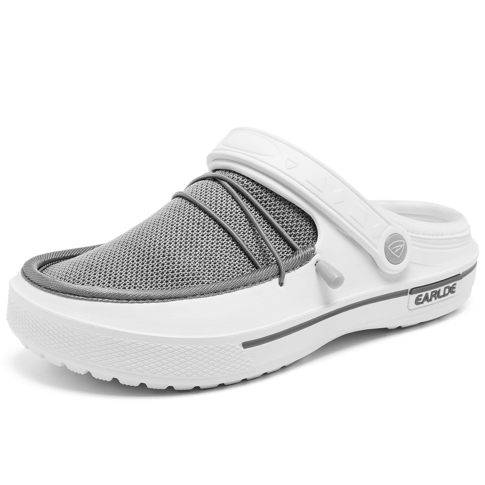 Earlde Mens Clogs Garden Shoes Arch Support Clogs Casual Lace Up ...