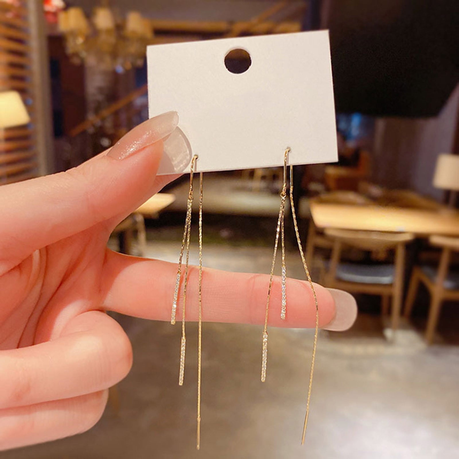 Earline Female Super Fairy High End Temperament Fan Long Earrings Round ...