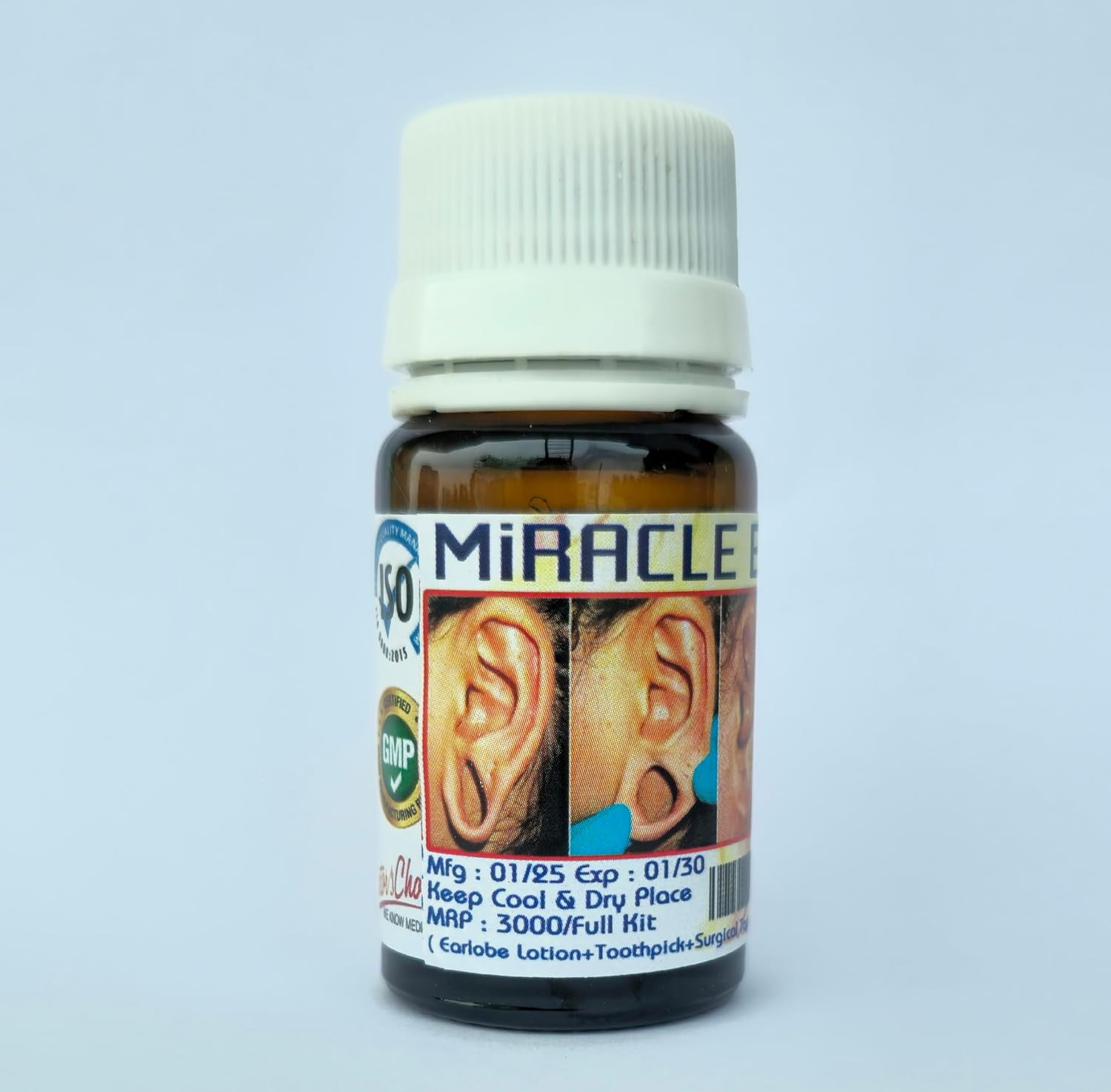 Earlobe Repair Lotion Pain Less Stitch Less Miracle Derma Care Kit 1 ...