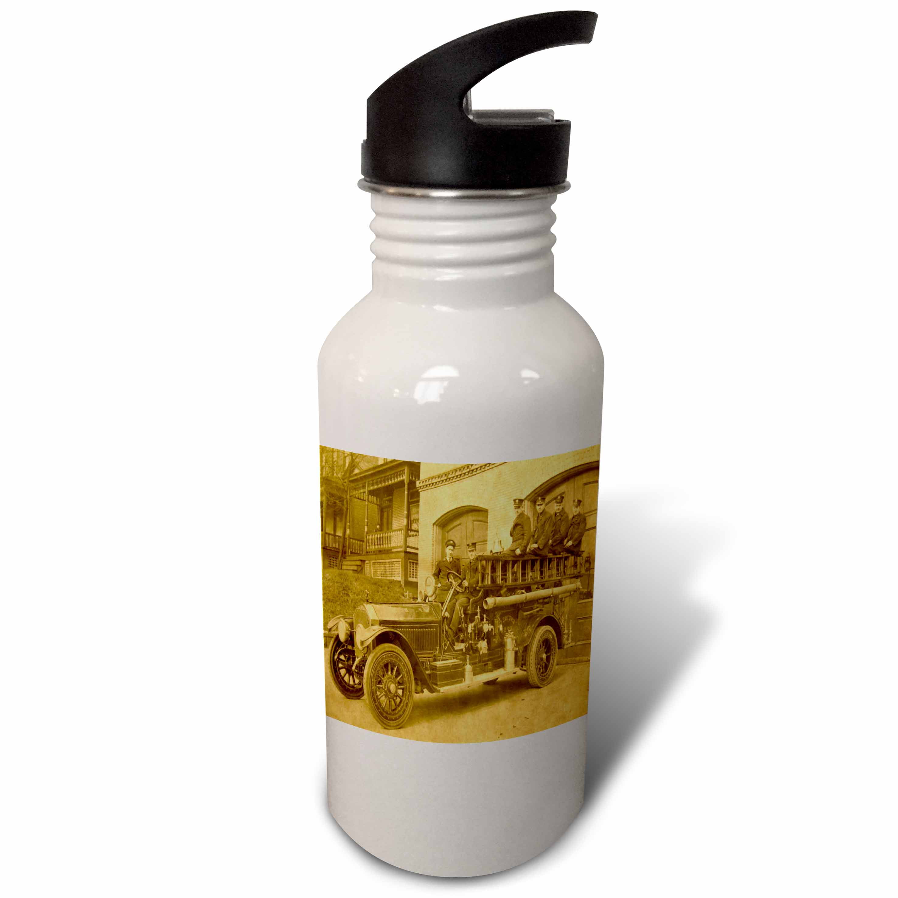 Early 1900s Pumper Fire Truck and Firemen 21 oz Sports Water Bottle wb ...