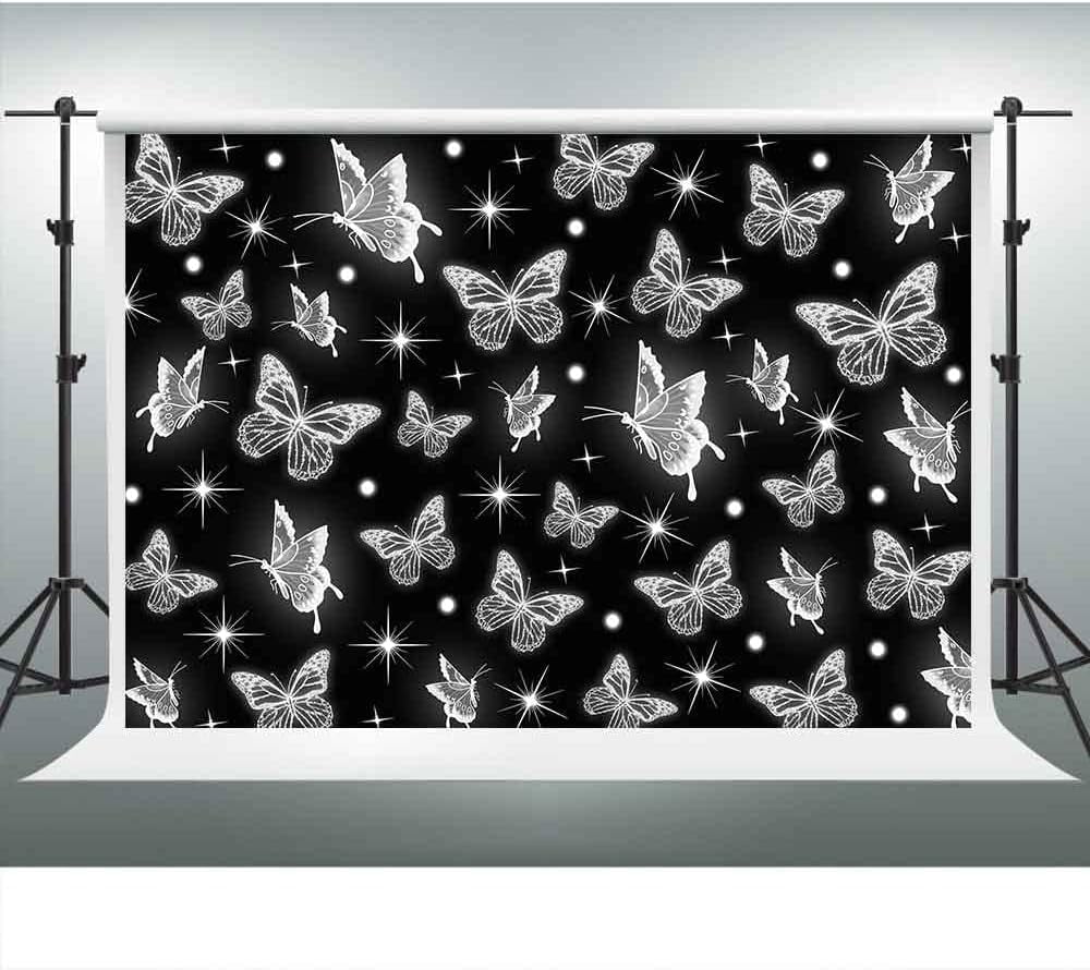 Early 2000s Backdrop, Black Glitter Butterfly, Old School 2000's Party ...