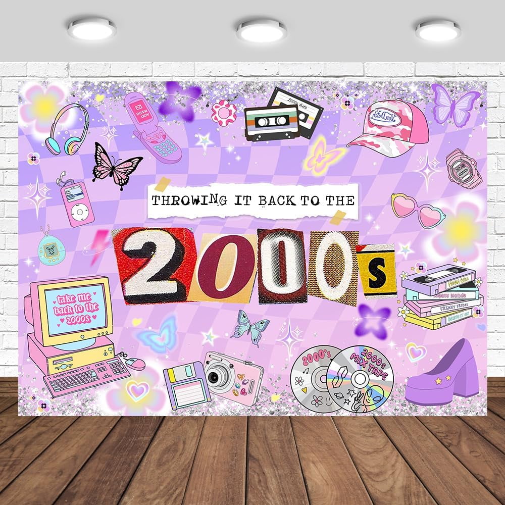 Early 2000s Backdrop Y2k Theme Retro Fashion Throwback The 00’s Happy ...
