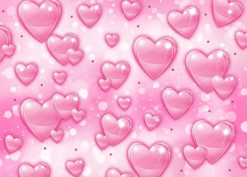 Early 2000s Photography Backdrop Pink Hearts Valentines Day Backdrop ...