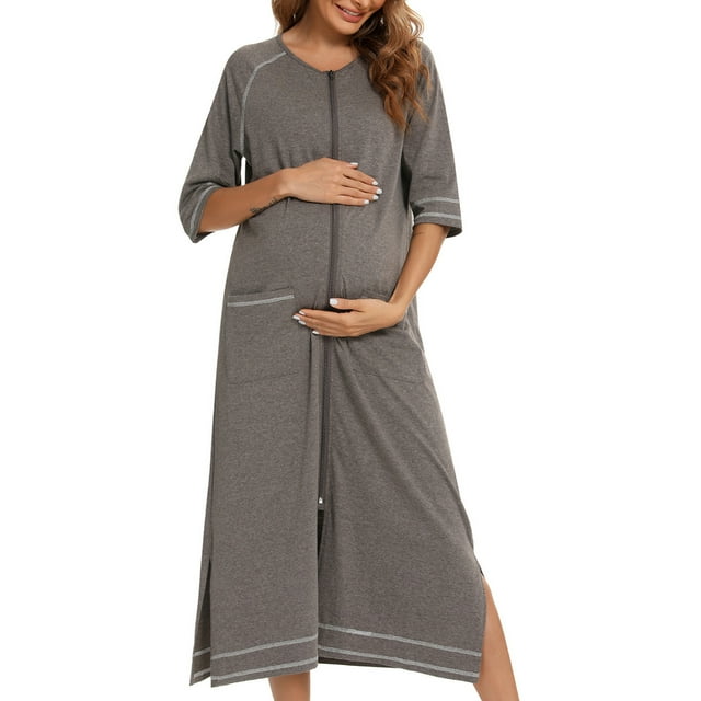 Early Access Deals Ofreoo Women's Zipper Front Robes Half Sleeve ...