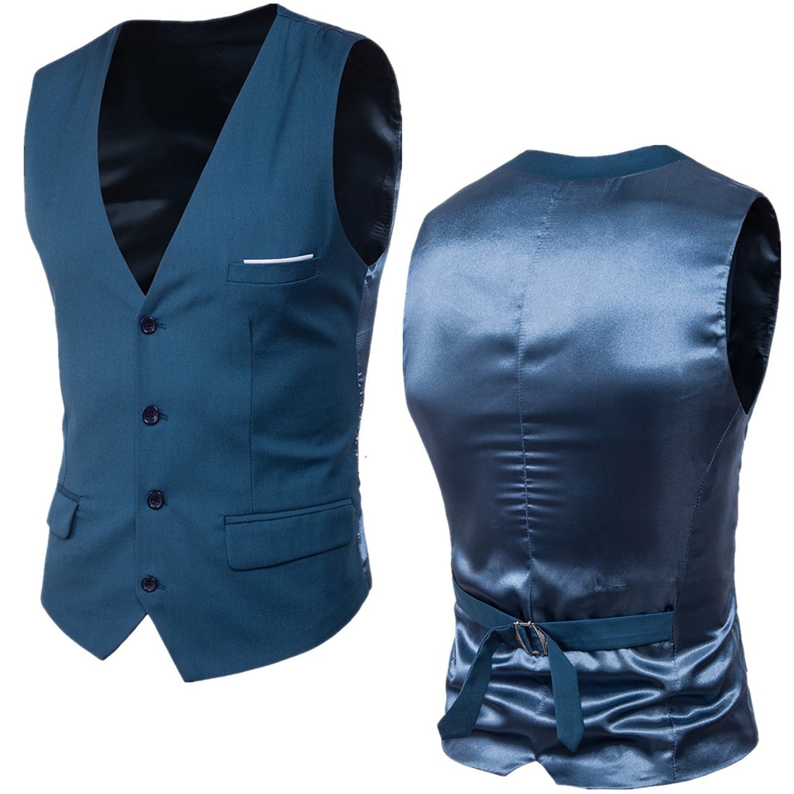 Early Access Deals Qiggri Men's Solid Single Breasted Suit Slimming V ...
