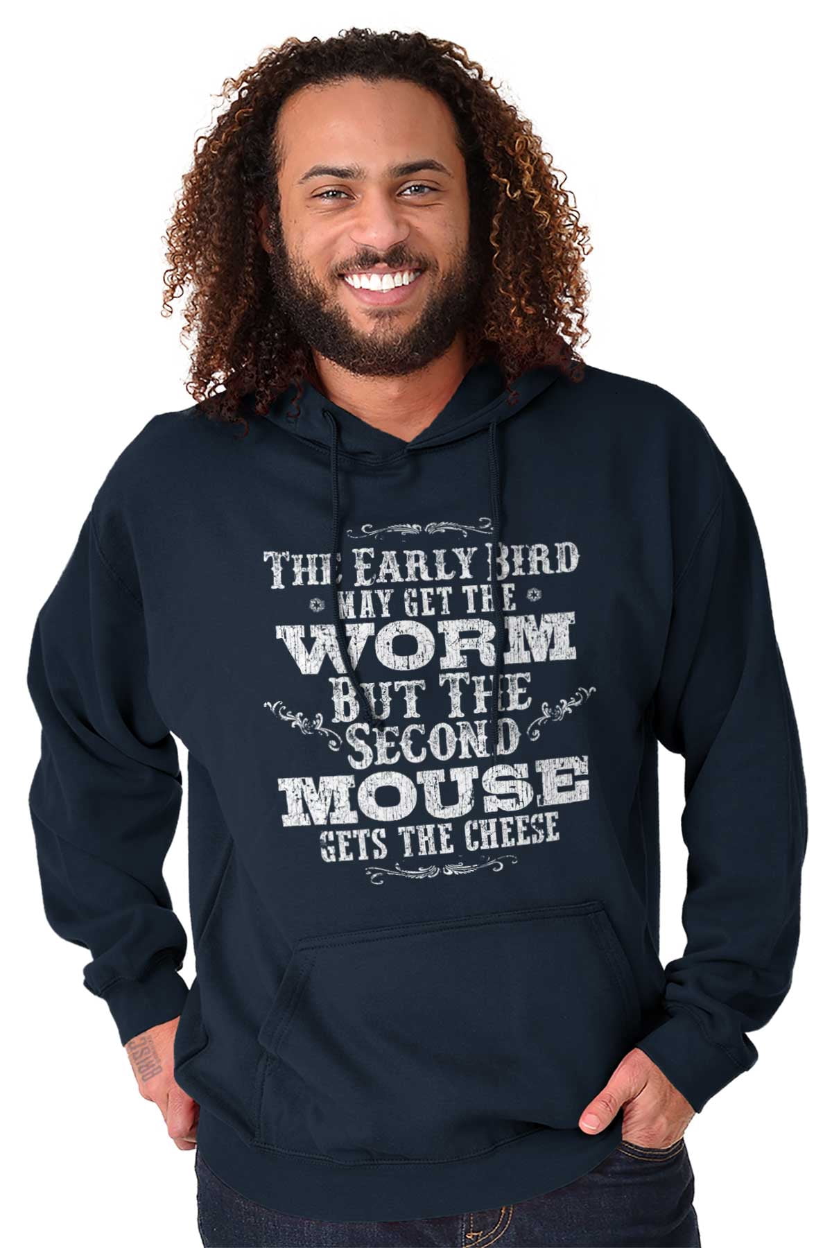 Early Bird Gets Worm Mouse Cheese Hoodie Sweatshirt Women Men Brisco ...