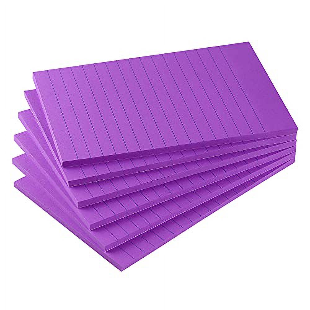 Early Buy 6 Pads Lined Sticky Notes with Lines 4x6 Self-Stick Notes ...