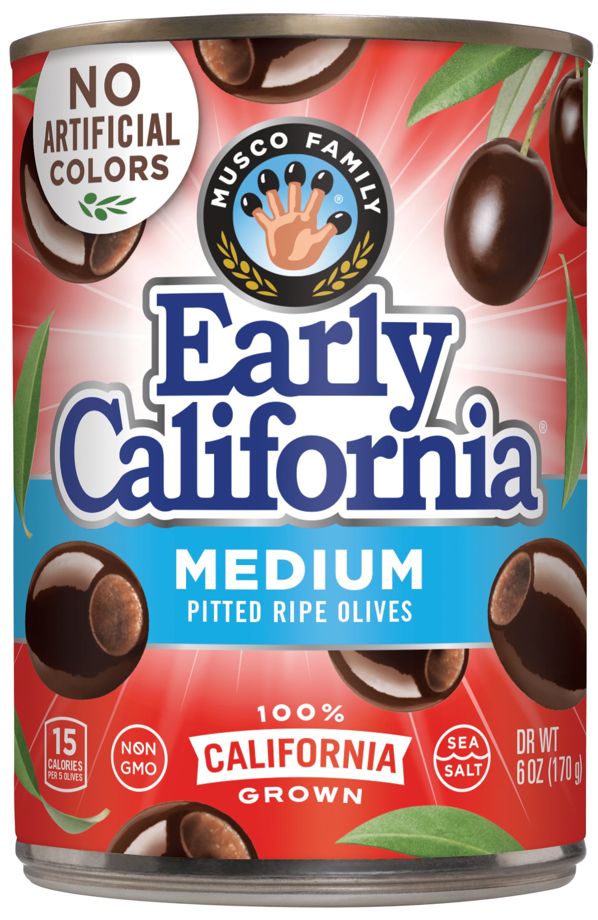 Early California Ripe Pitted Olives 6 oz Can, Medium Dark Color ...