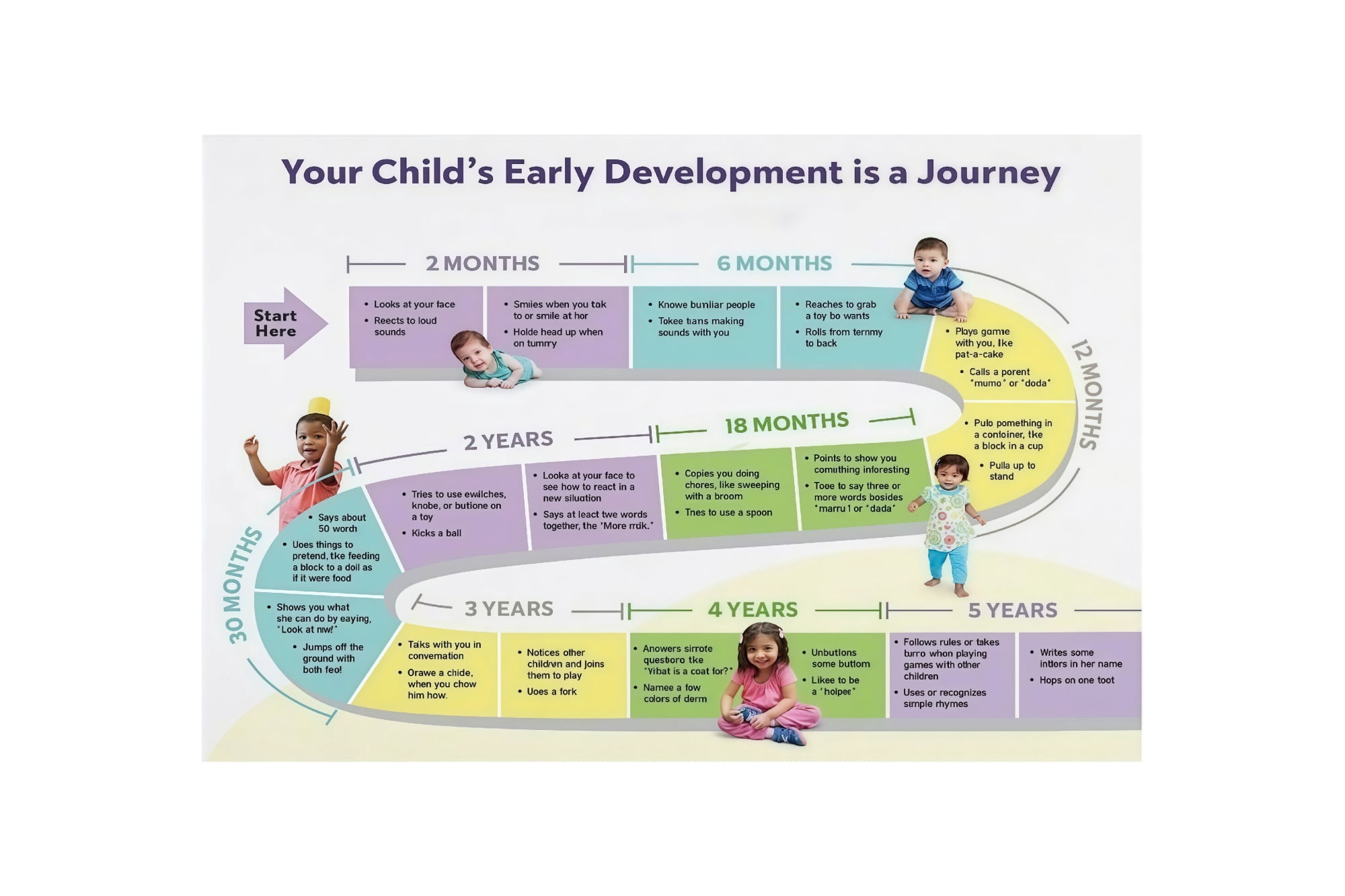 Early Childhood Development Poster Baby Milestones Chart Educational ...