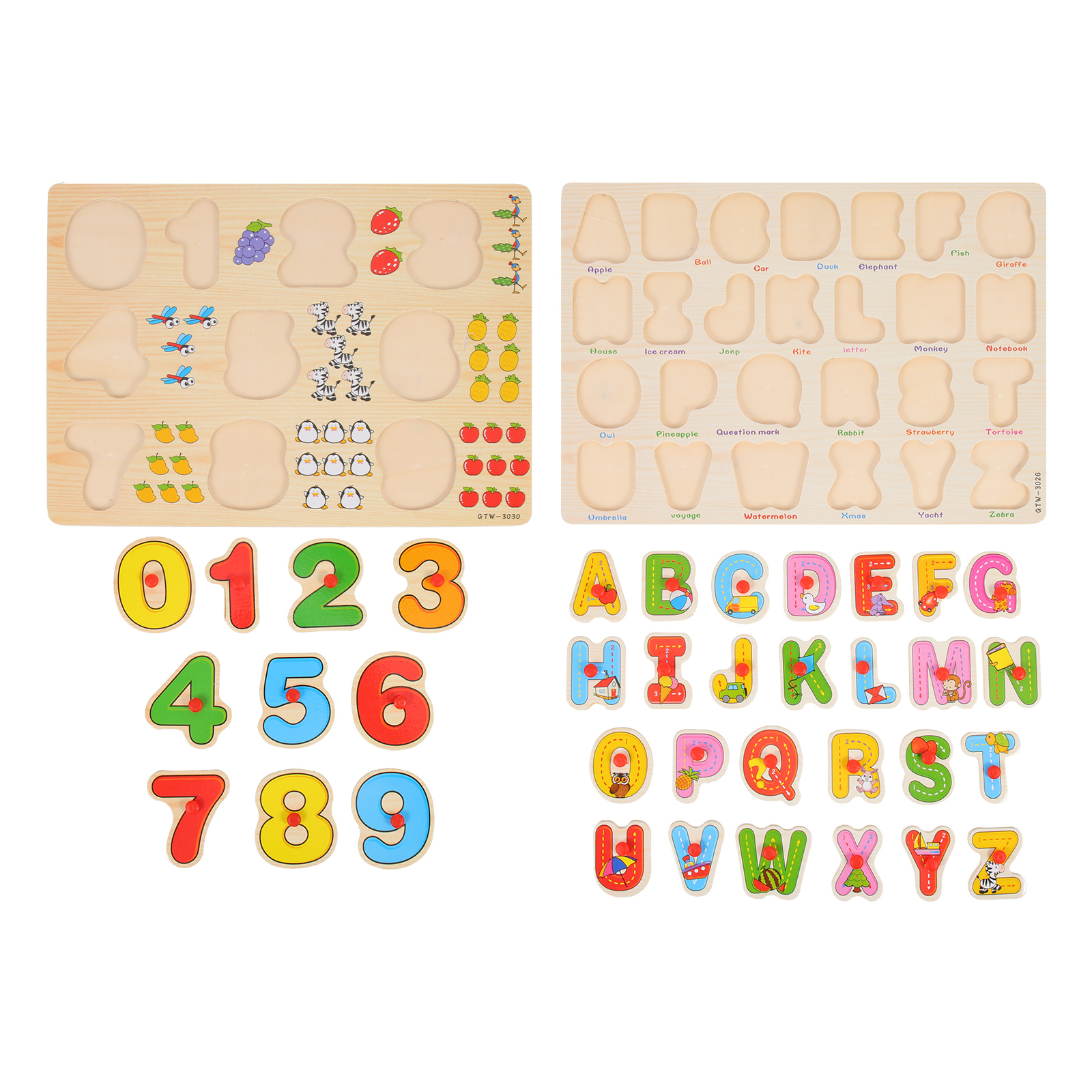 Early Childhood Education Puzzle Toys for 2 Year Old 1 Wooden Number ...