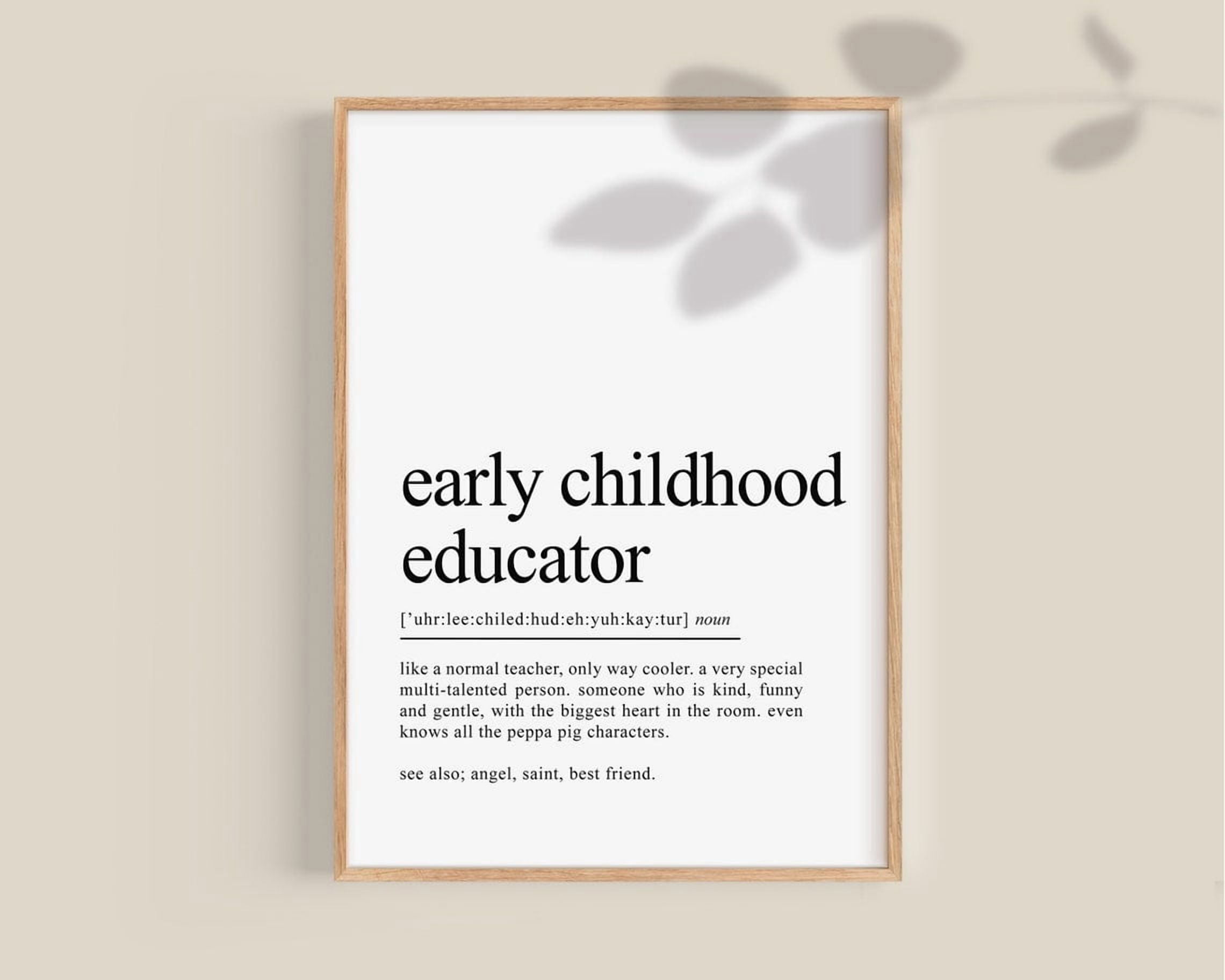 Early Childhood Educator Definition Teacher Wall Art, Unframed Paper ...