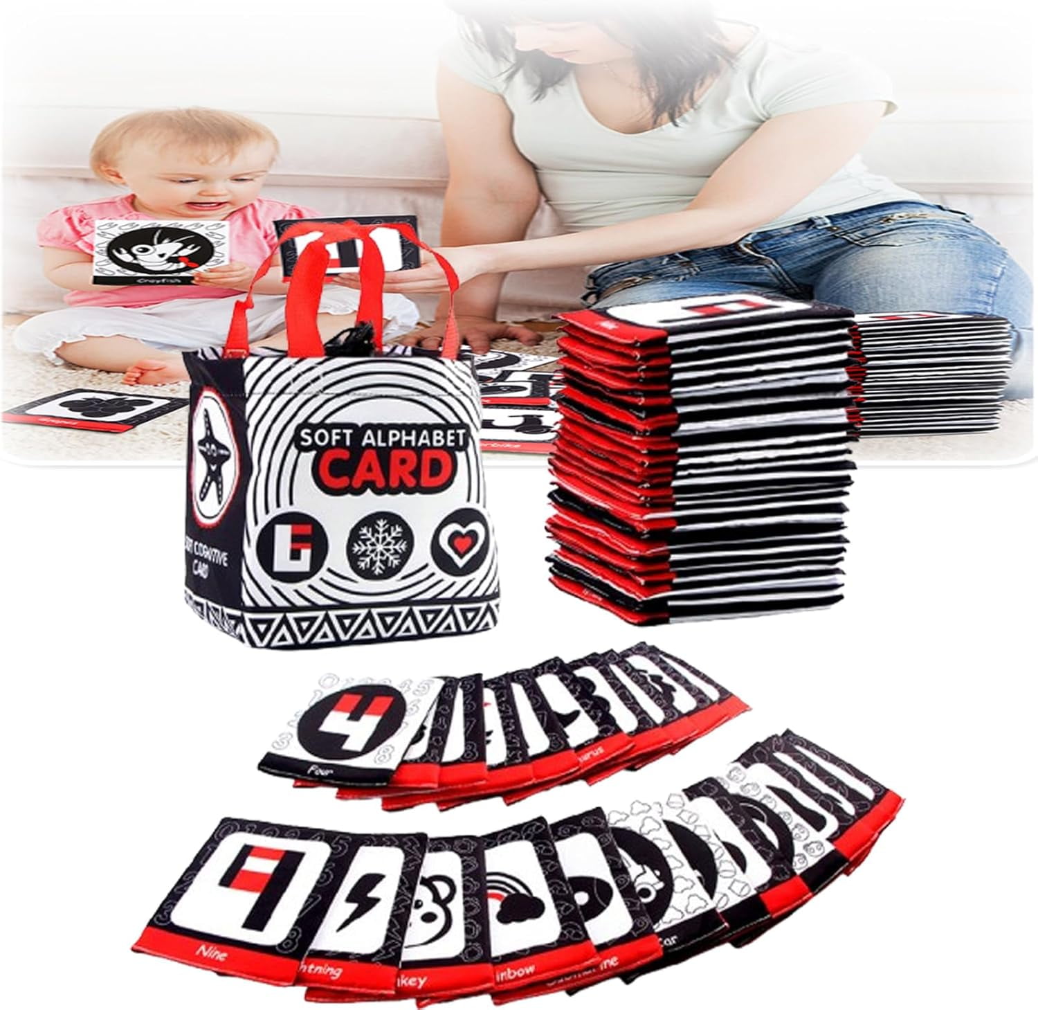 Early Childhood Enlightenment Book Letters, Baby Soft Alphabet Cards ...