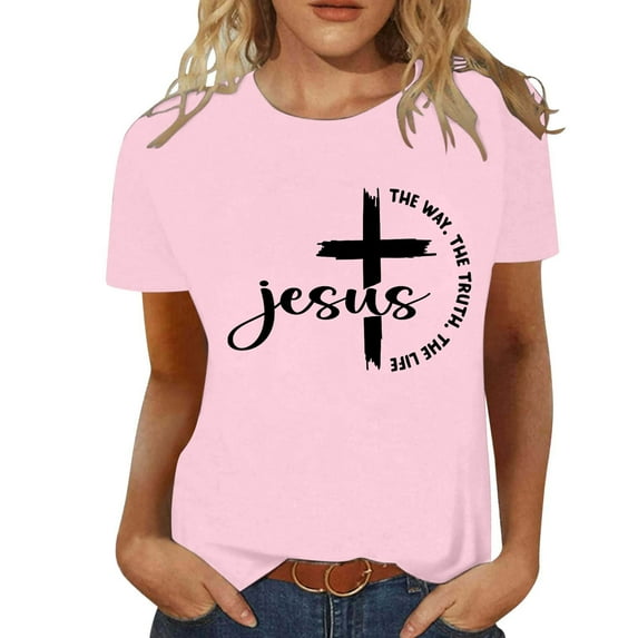 Early Christmas Presents Jesus Printing Women's Fashion Casual Round ...