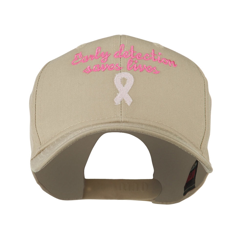 Early Detection Saves Lives Embroidered Cap - Khaki OSFM - Walmart.com
