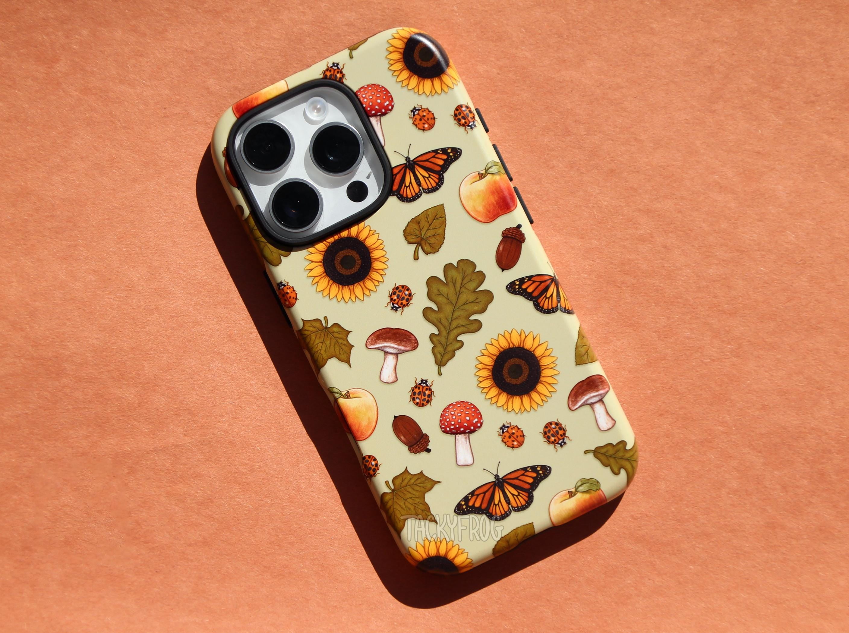 Early Fall Nature Case With Monarch Butterflies Sunflowers Mushrooms ...