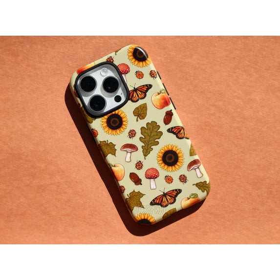 Early Fall Nature Case With Monarch Butterflies Sunflowers Mushrooms ...