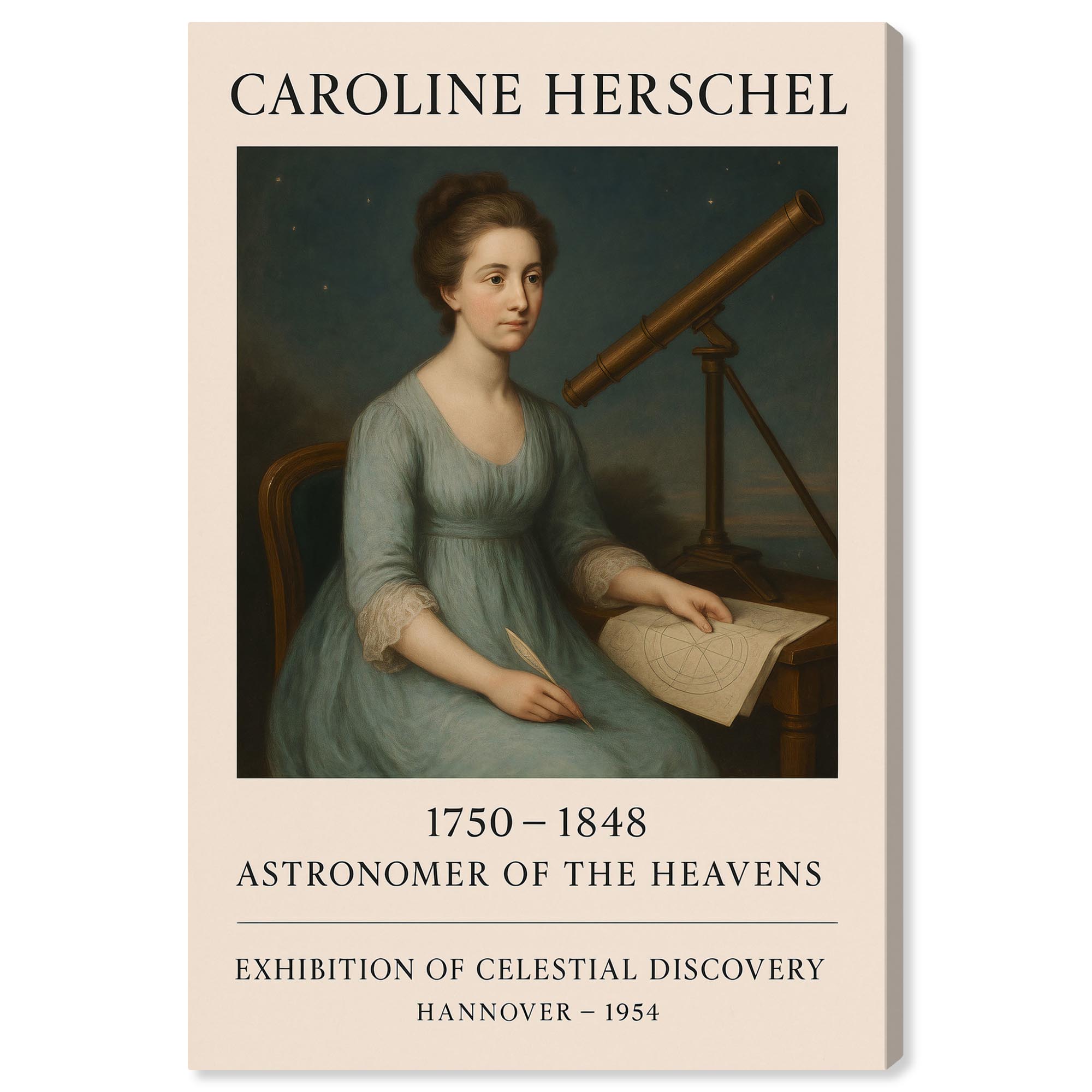 Early Female Astronomer Canvas Famous Women Poster by Art Remedy ...
