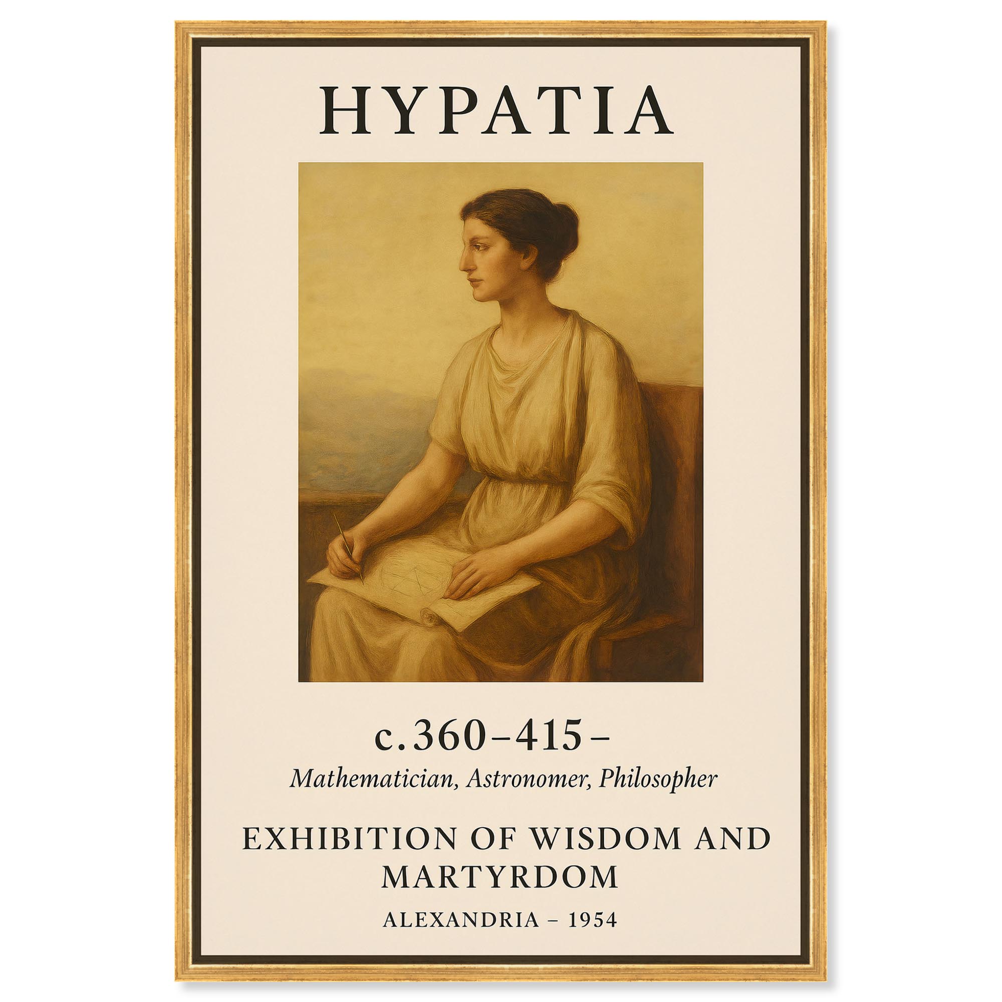 Early Female Scientist Canvas Famous Women Poster by Art Remedy, Gold ...