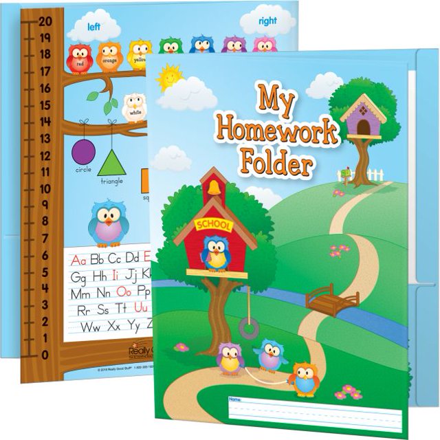 Early Learning Owl Homework Folders - 12 folders - Walmart Business ...