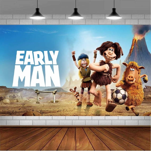 Early Man Backdrop Banner Party Supplies Poster Movie Theme Background ...