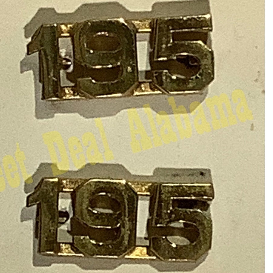 Early/Mid 1900s Brass C-Clasp "195" Collar Devices 3/8"H Hat / Lapel ...
