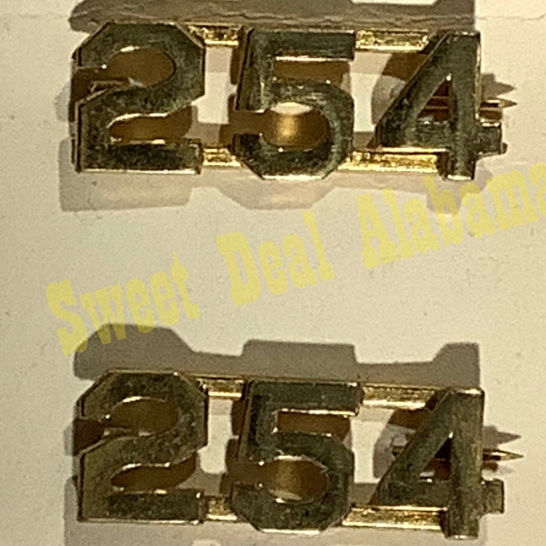 Early/Mid 1900s Brass C-Clasp "254" Collar Devices 3/8"H Hat / Lapel ...