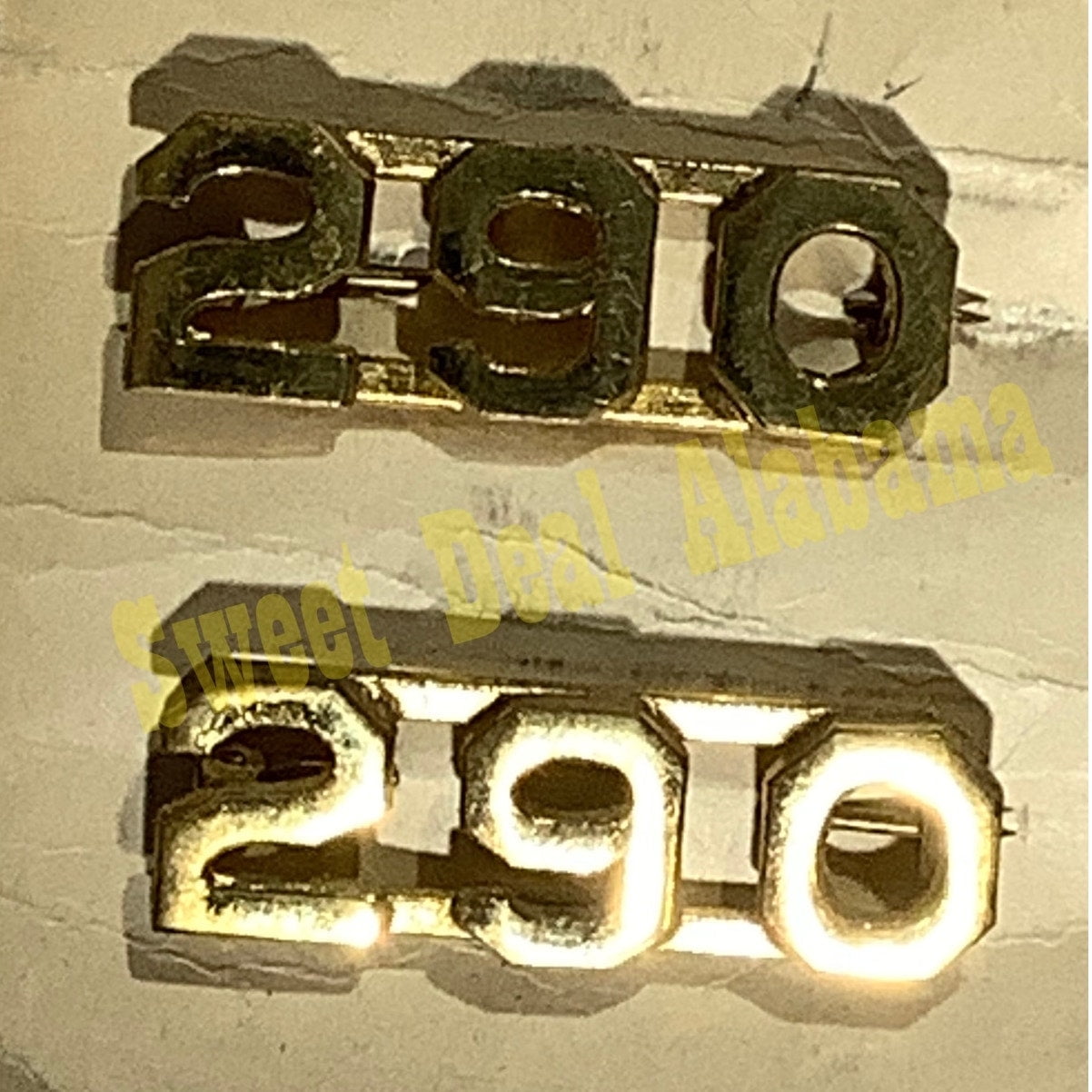 Early/Mid 1900s Brass C-Clasp "290" Collar Devices 3/8"H Hat / Lapel ...
