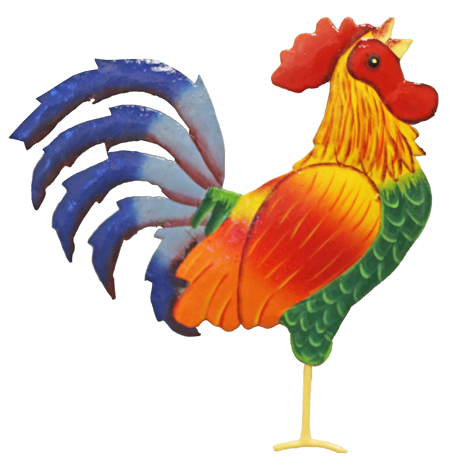 Early Riser Farm Animal Rooster 9 Inch Haitian Metal Art Wall Decor ...
