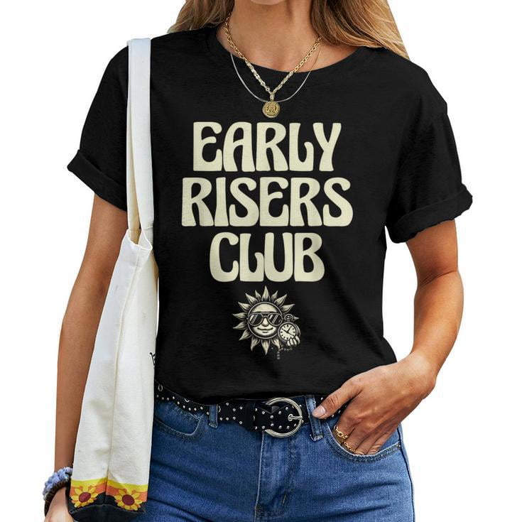 Early Risers Club Sarcastic Coffee Lover Women’s T-Shirt – Funny ...