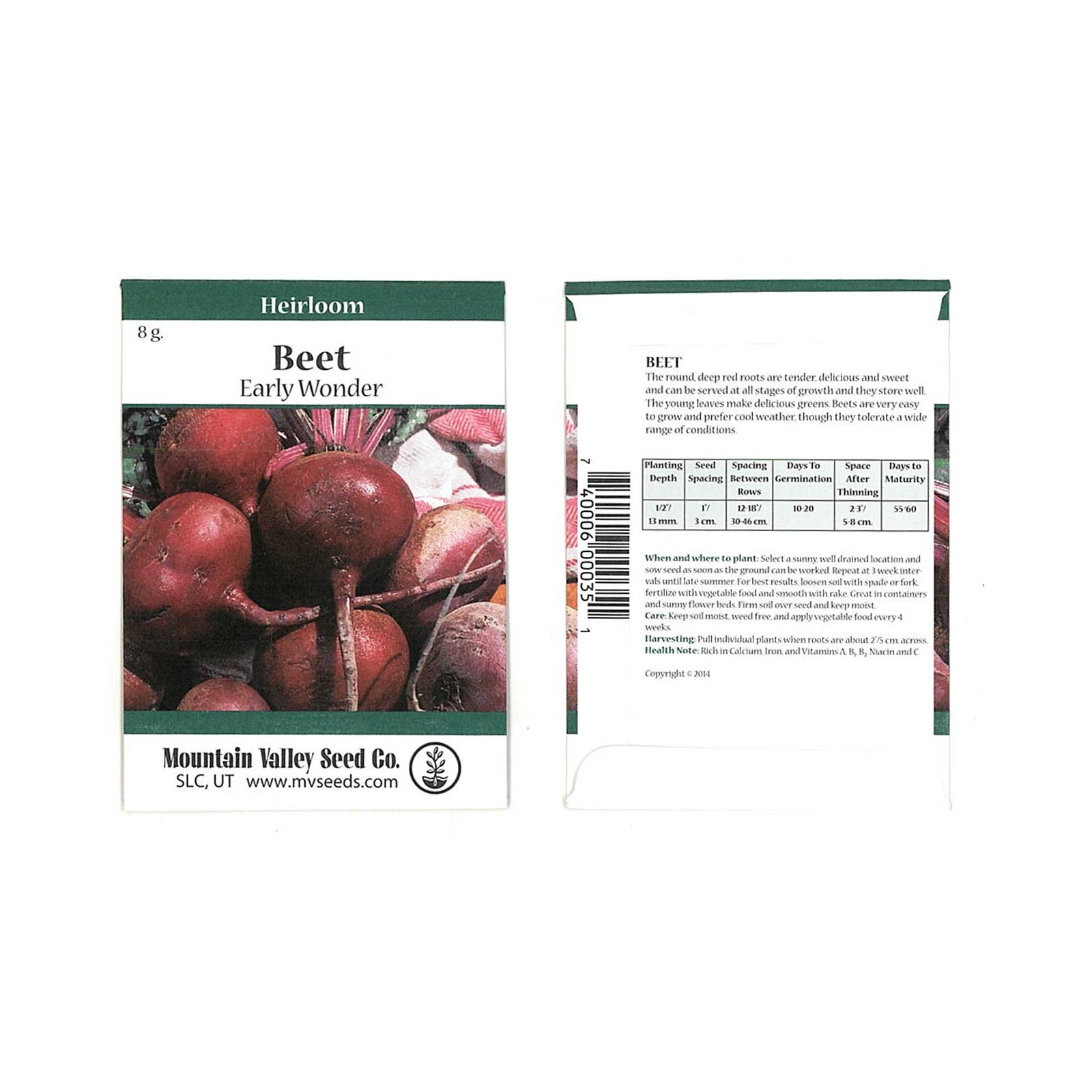 Cylindra Beet Seeds - 8 Gram Packet - Non-GMO, Heirloom - Vegetable ...