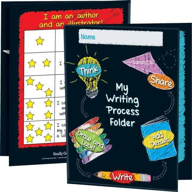 Early Writing Process Tri-Fold 3-Pocket Folders - 12 folders - Walmart.com