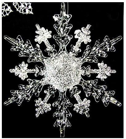 Earlyred 8pcs large Acrylic Crystal 3D Snowflake Christmas Tree Hanging ...