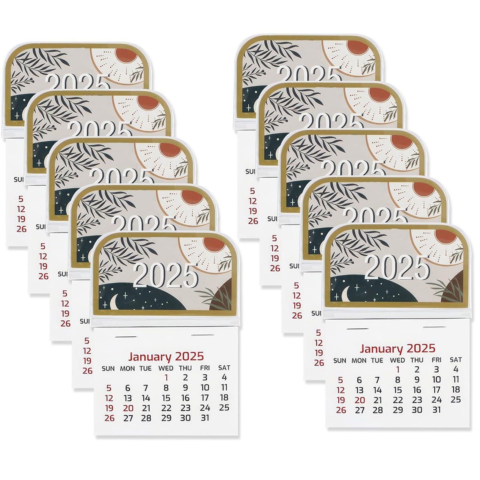 Earmouse 10 Pcs 2025 Mini Stick On Calendar Adhesive Peel and Stick Car ...