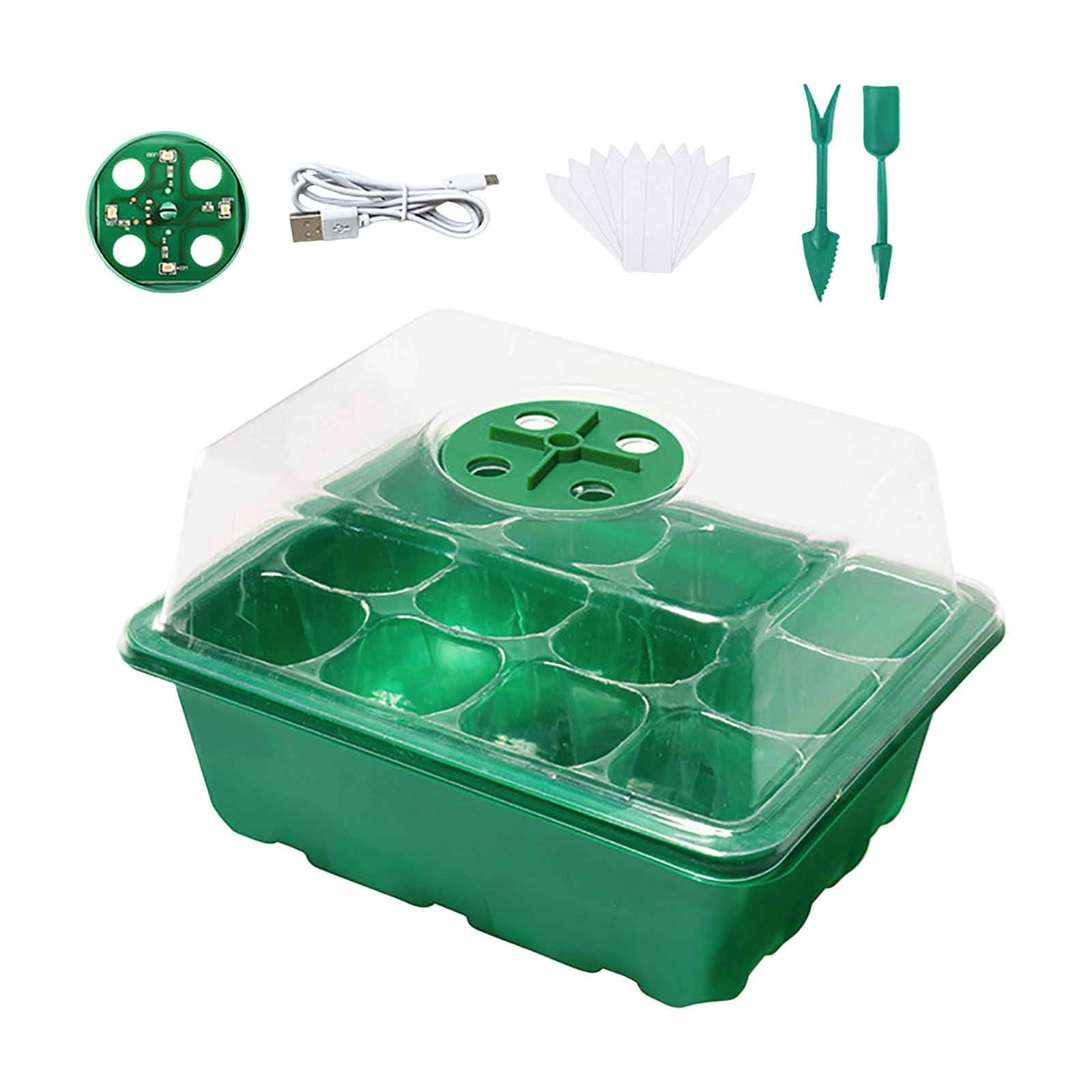 Earmouse 12-Hole Seed Starter Tray Seed Starter Kit with Humidity Dome ...