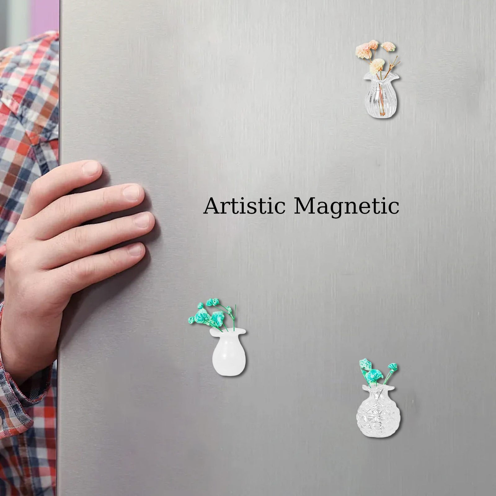 Earmouse 1PC Cute Mini Ceramic Vase Magnets for Fridge,Funny Small ...