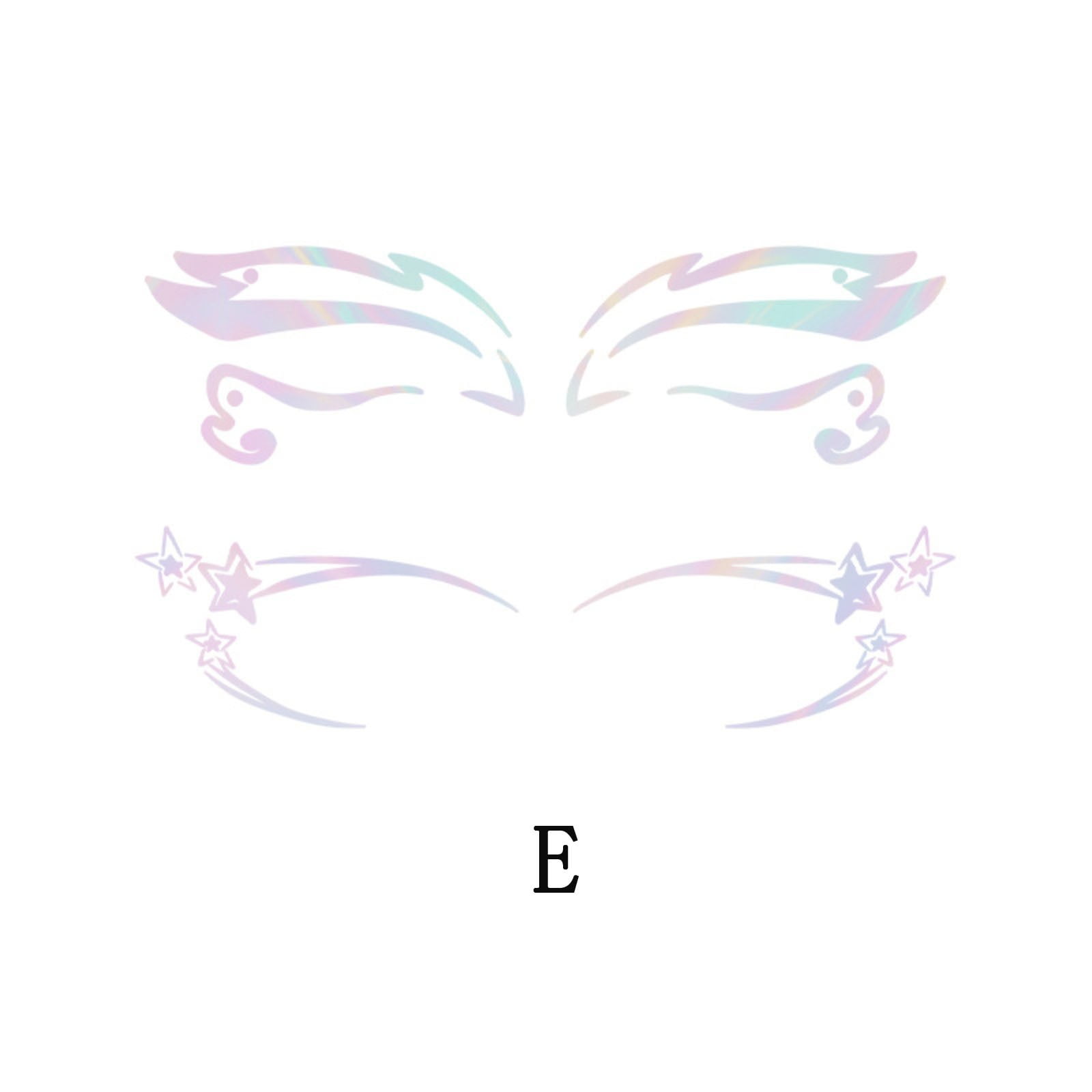 Earmouse 2 Pairs Temporary Dazzling Eye Tattoo Stickers for Women ...