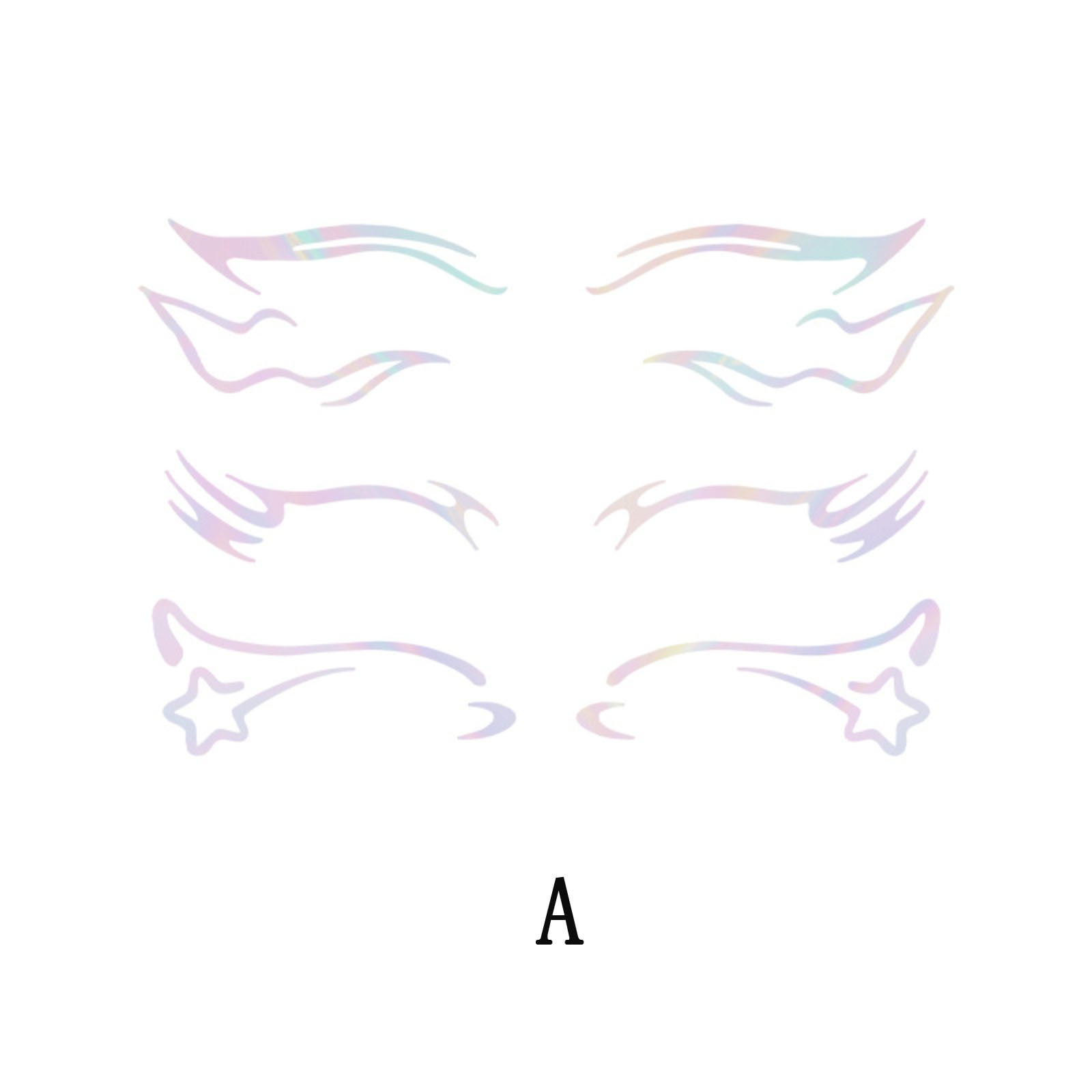 Earmouse 3 Pairs Temporary Dazzling Eye Tattoo Stickers for Women ...