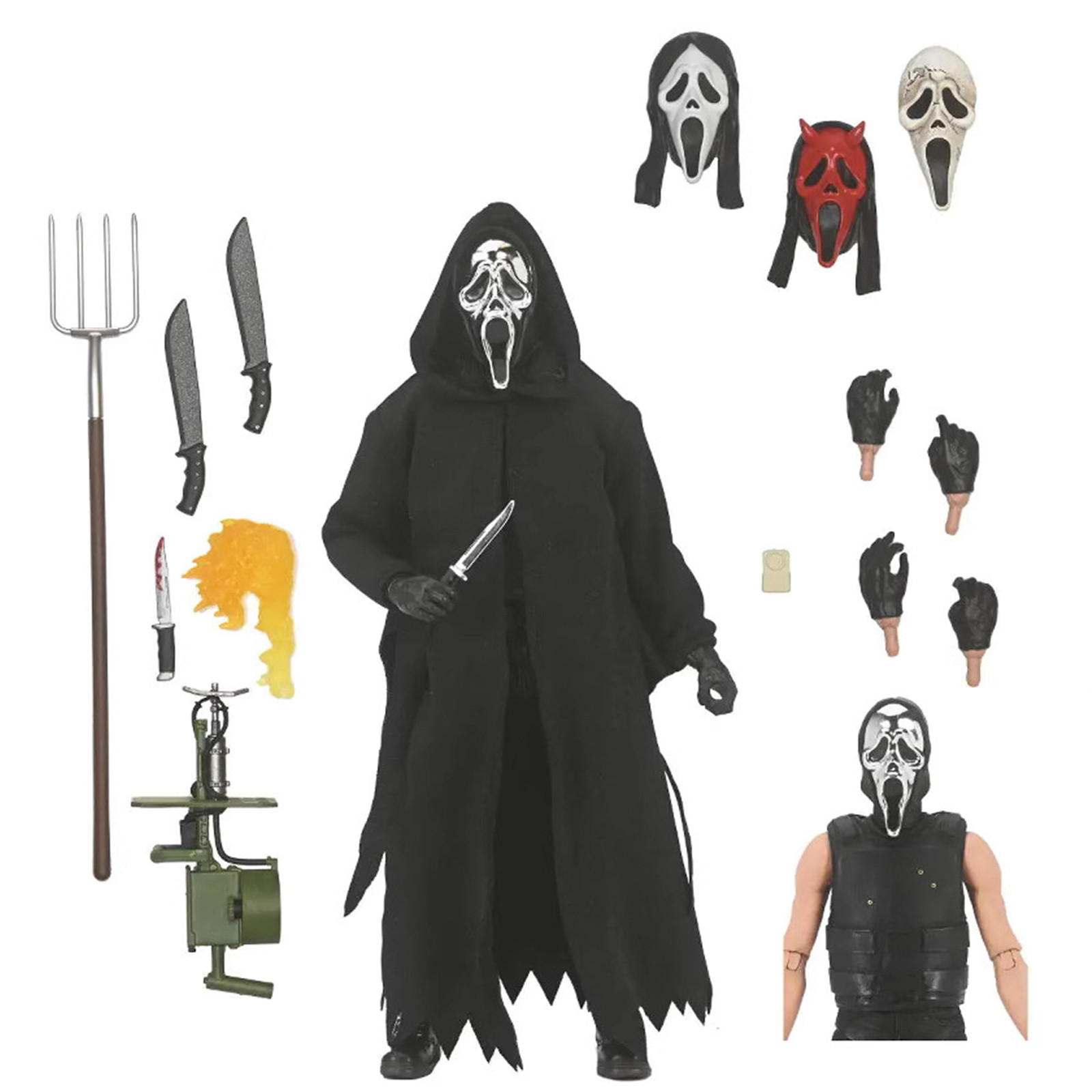Earmouse Ghostface 6.3-Inch Action Figure & Can Replace Faces of ...