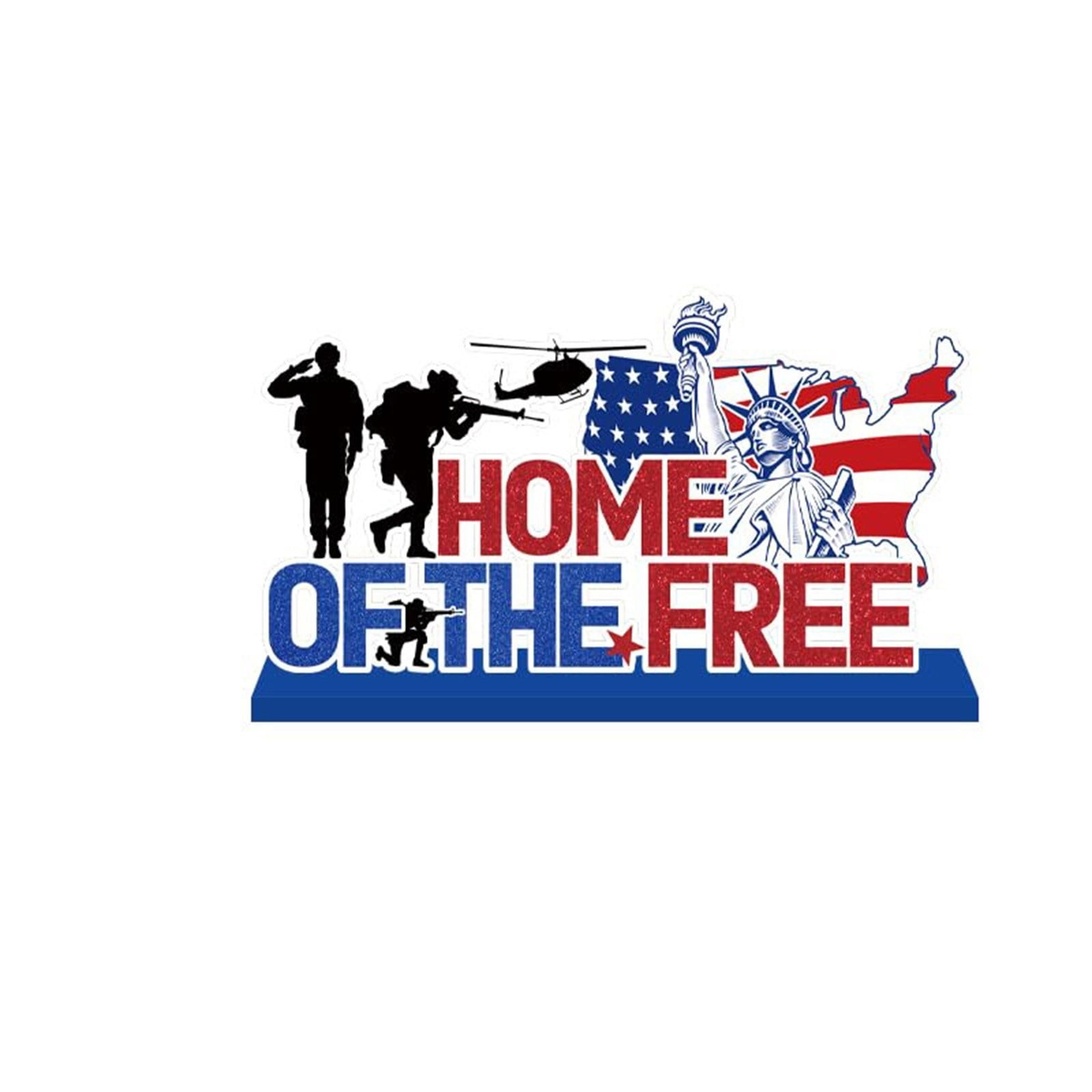 Earmouse Memorial Day Decorations Table Wooden Sign Freedom Breave ...