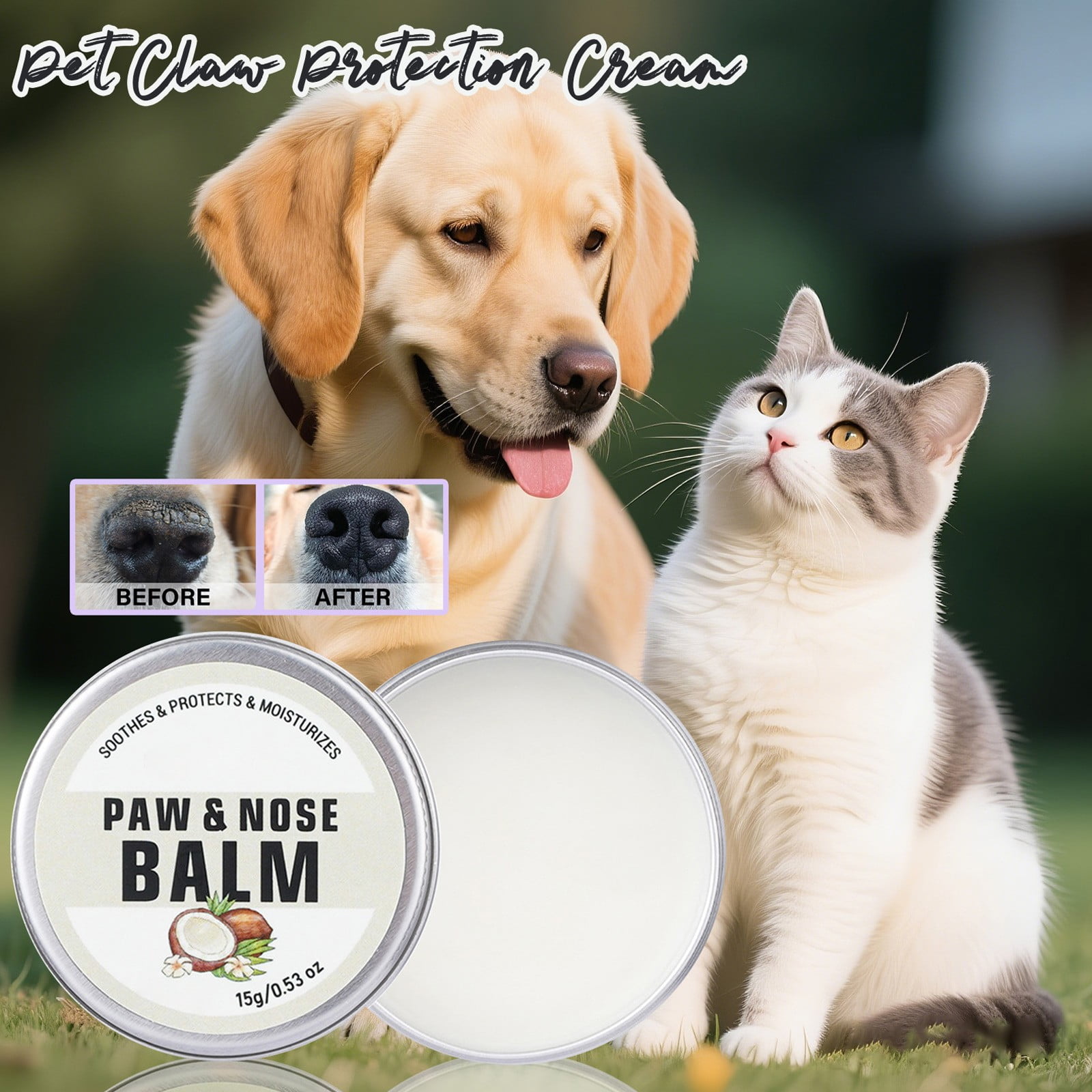 Earmouse Natural Coconut Oil Pet Paw & Nose Balm - Lick Safe ...