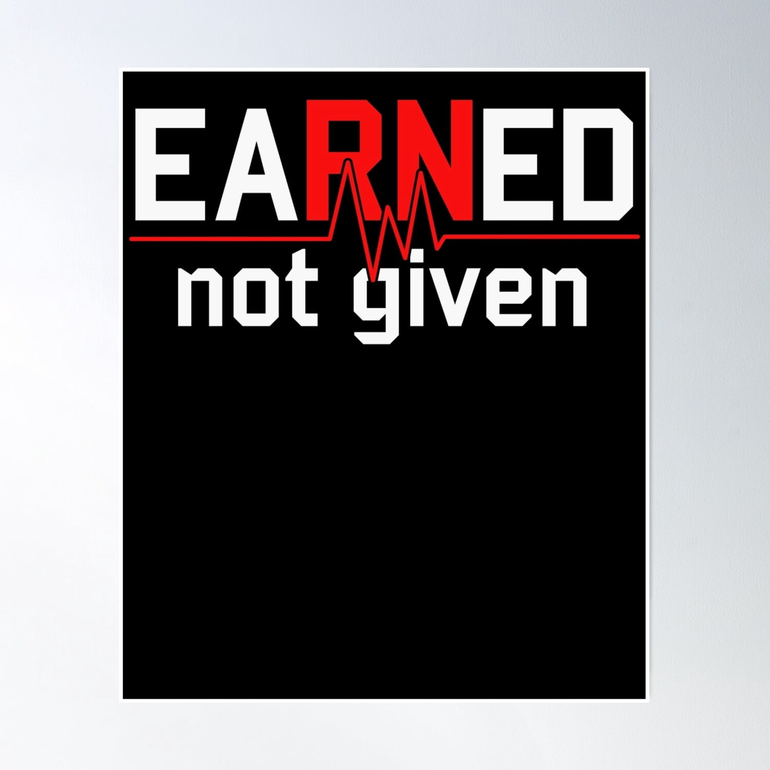 Earned Not Given Rn Nurse Poster Wall Art, Modern Wall Decor, 8x12 ...