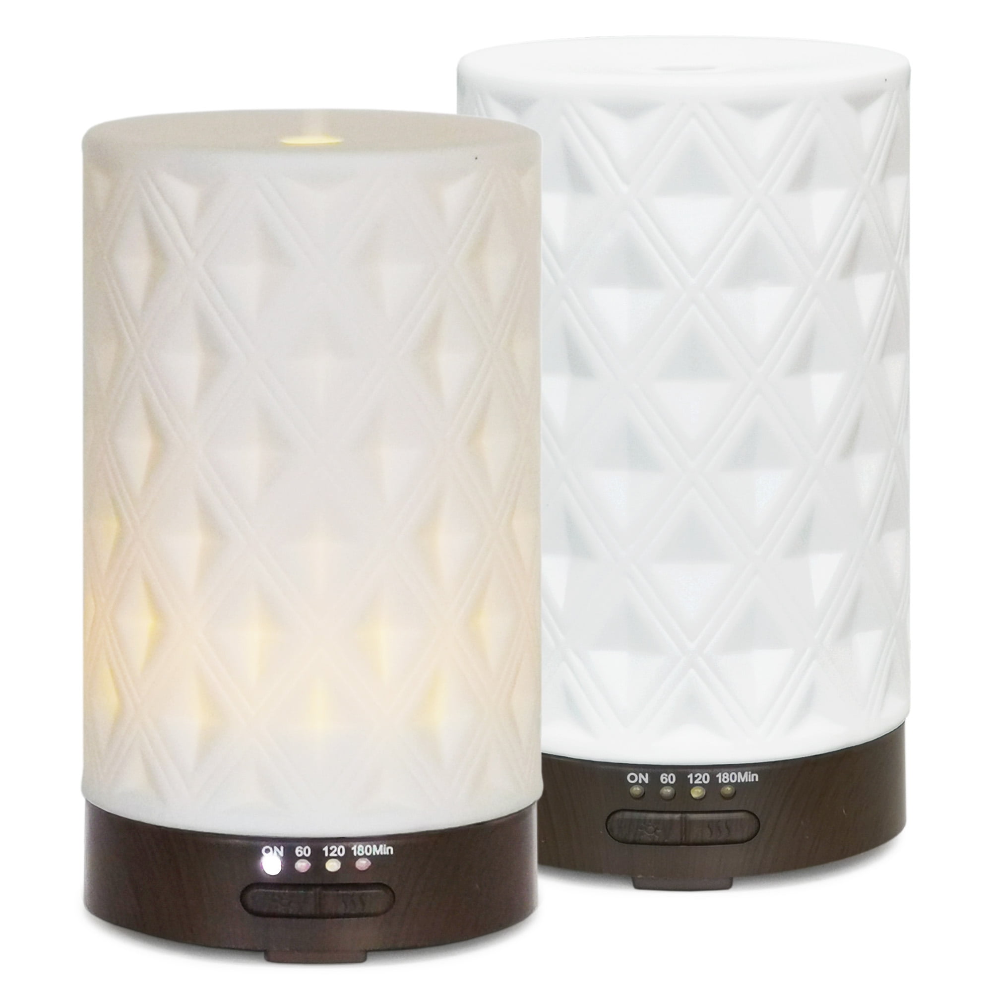 Earnest Living Essential Oil Diffusers Set of 2, White Ceramic, 100ml ...