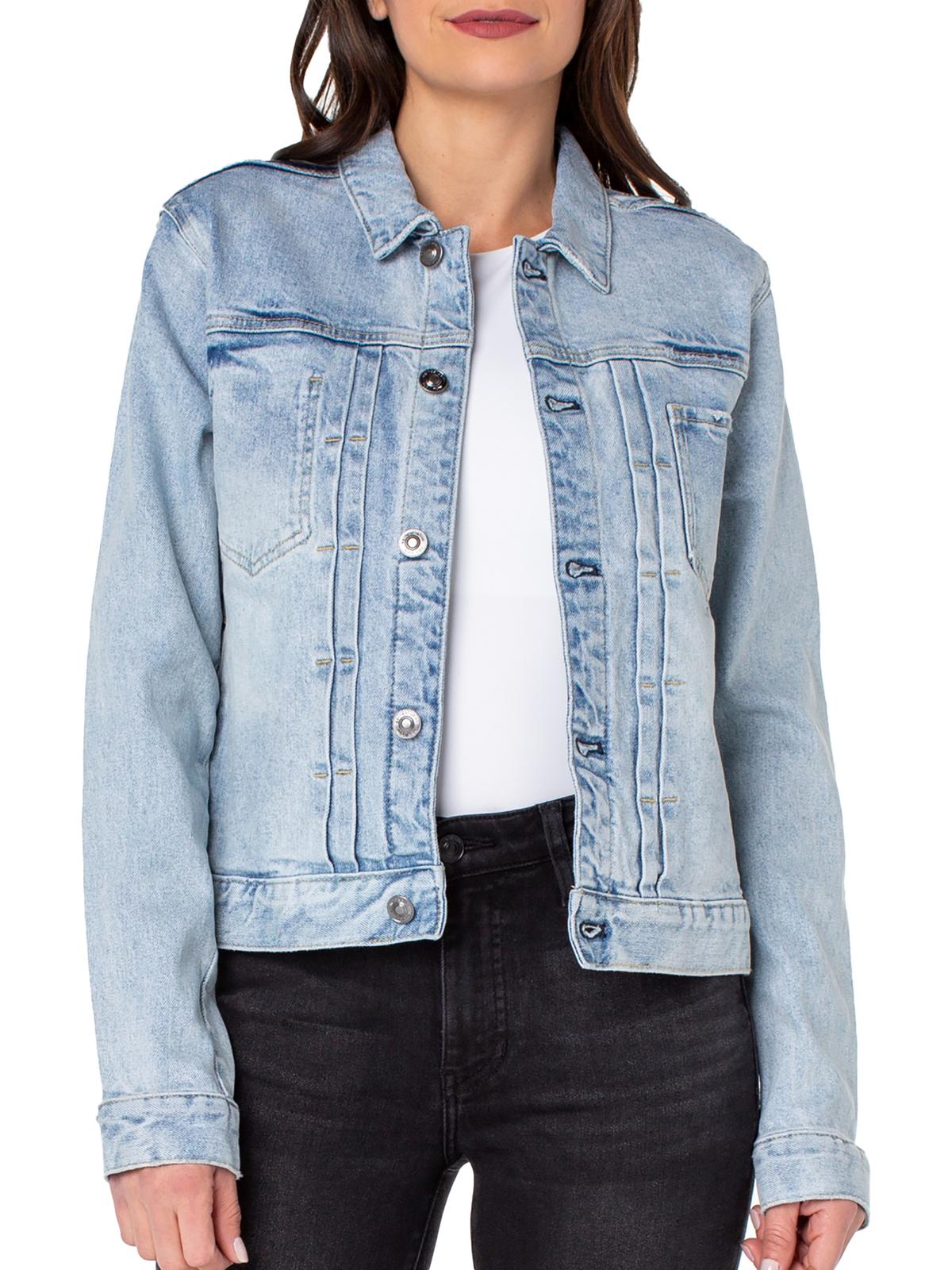 Earnest Sewn Womens Faded Short Denim Jacket - Walmart.com