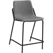Comstock Velvet Upholstered Low Back Bar Stool in Grey and Gold ...