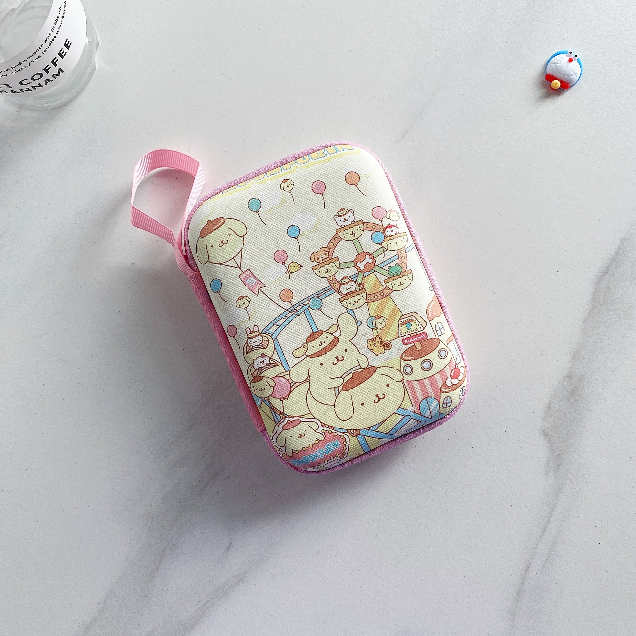Earphone Box USB Cable Organizer Storage Bag Cartoon Pompom Purin ...