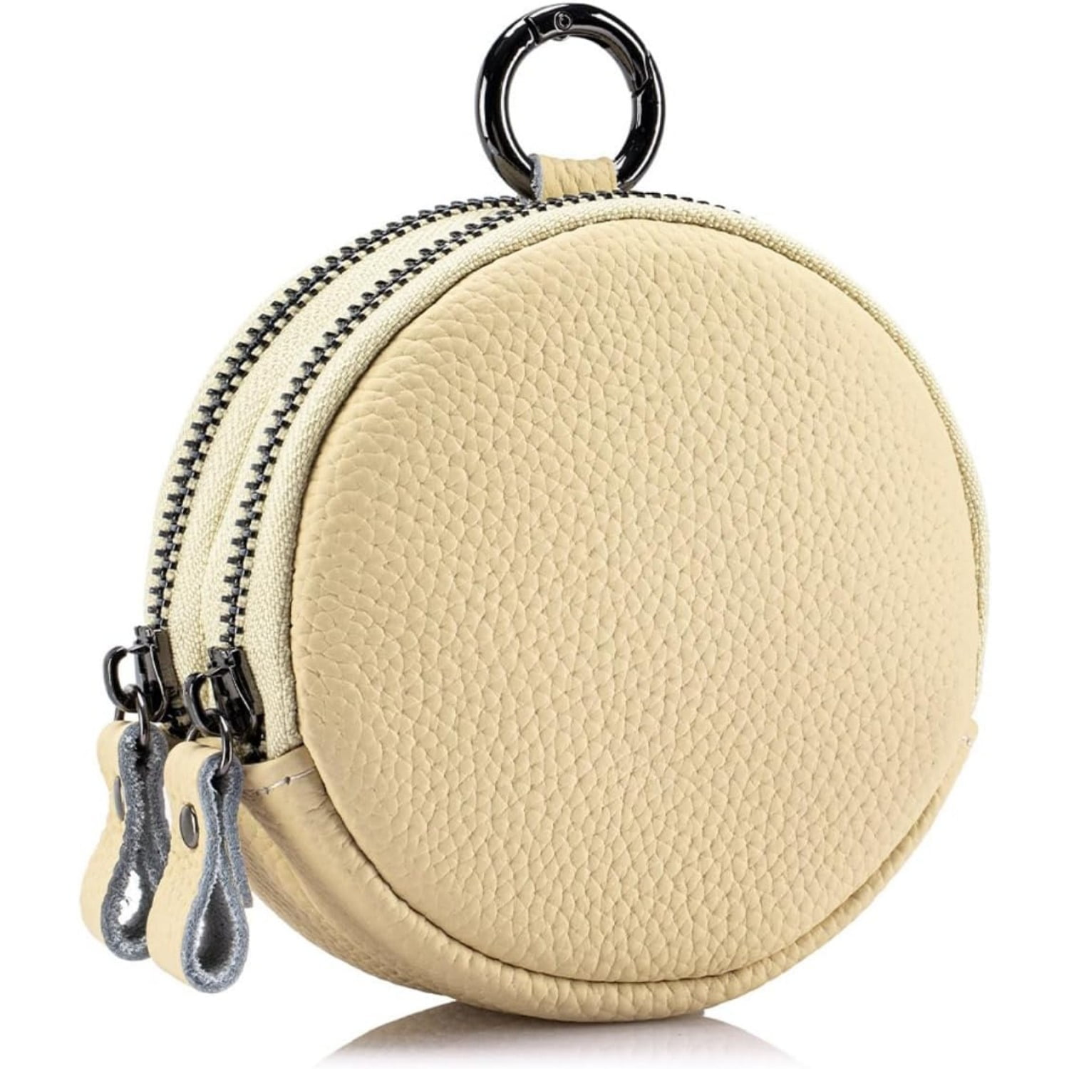 Earphone Case Key Case Genuine Leather Mini Round Coin Wallet Lipstick ...