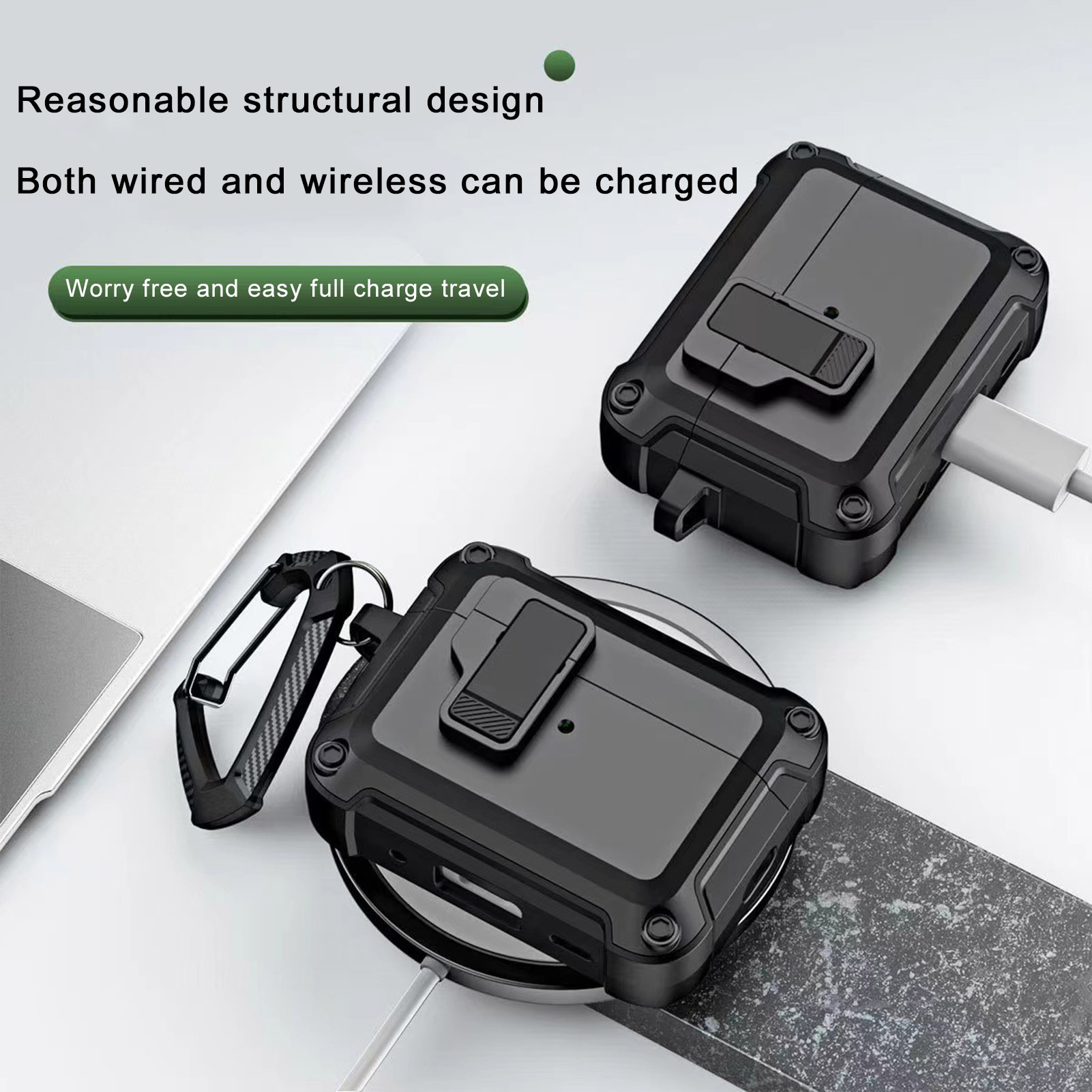 Earphone Cover for Airpods Pro 2 Shock-Proof Skin Full Cover with Dual ...