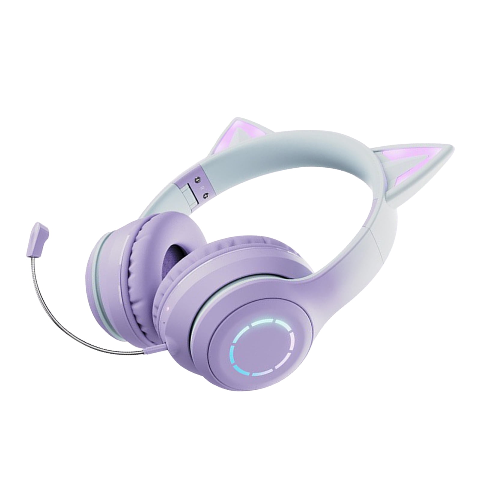 Earphone Glowing Cat Ear Headphones Foldable Over Ear Gaming Headset ...